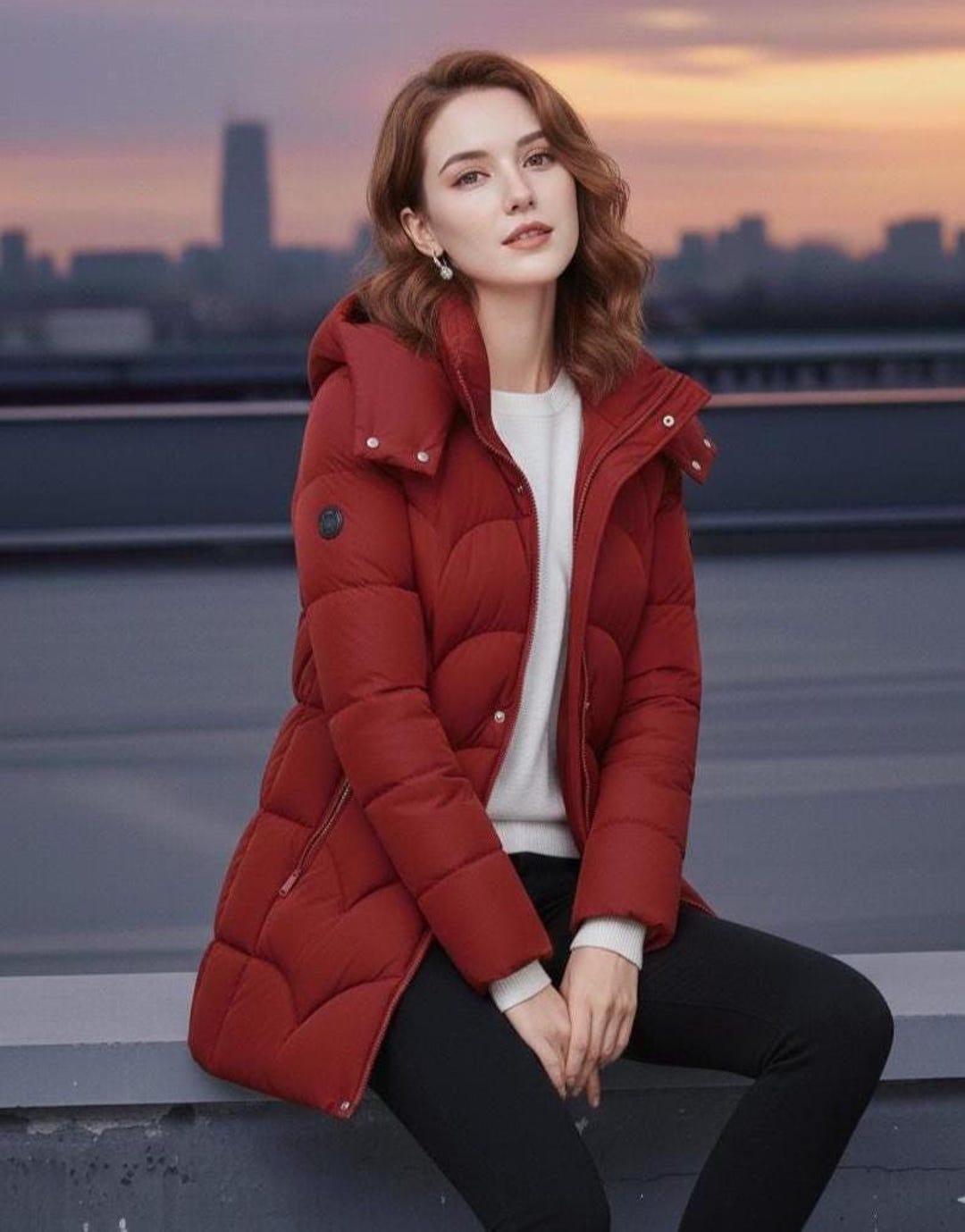 Red Hooded Puffer Jacket | Quilted Winter Coat - Etsy