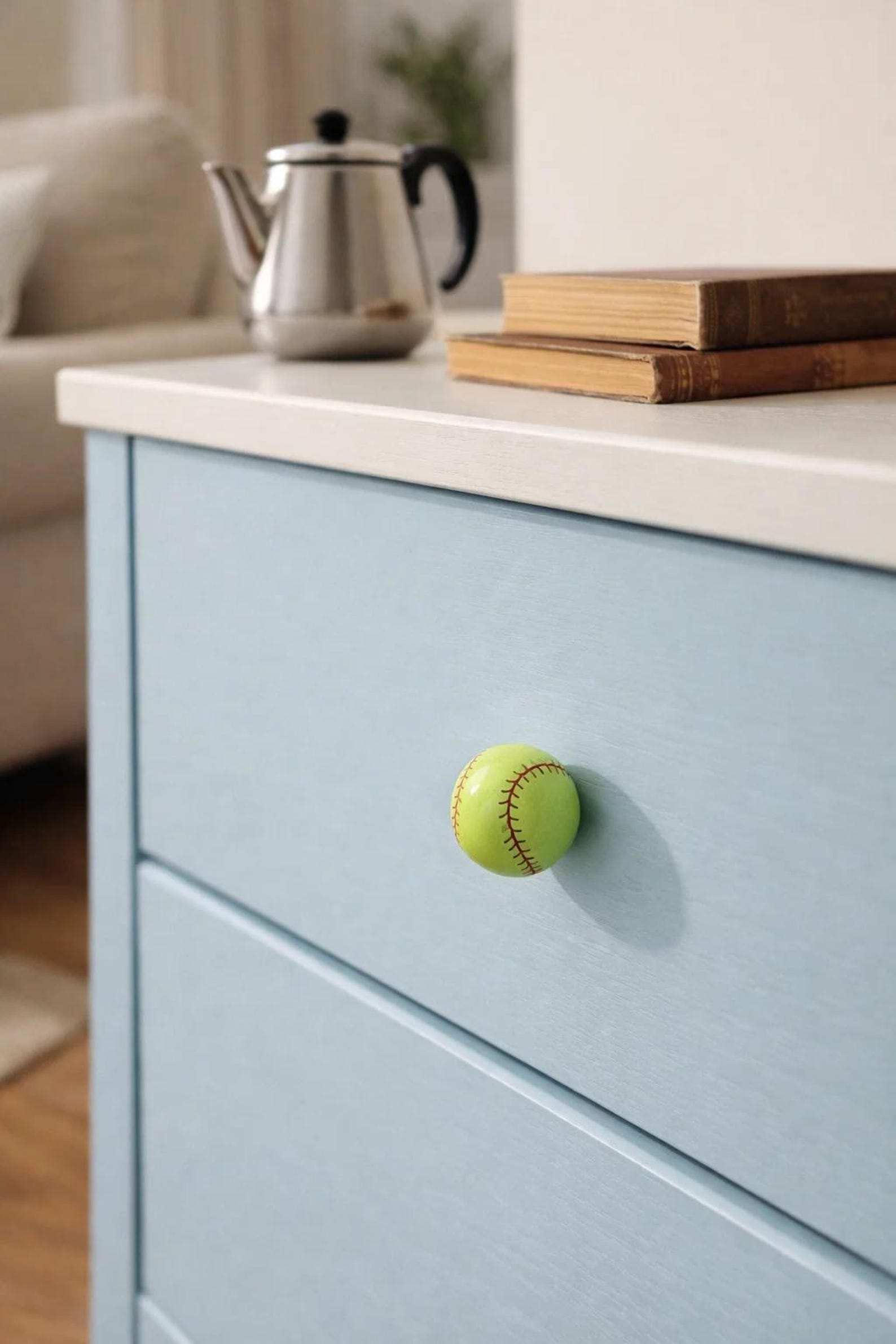 Cartoon Sports Ceramic Cabinet Knob | Baseball & Football Bottle Cap ...