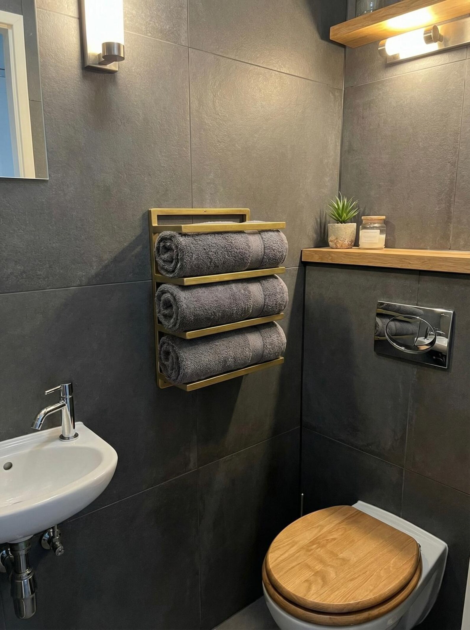 Modern Bathroom Towel Shelf L Multiple Towel Rack | Bathroom Storage - Etsy