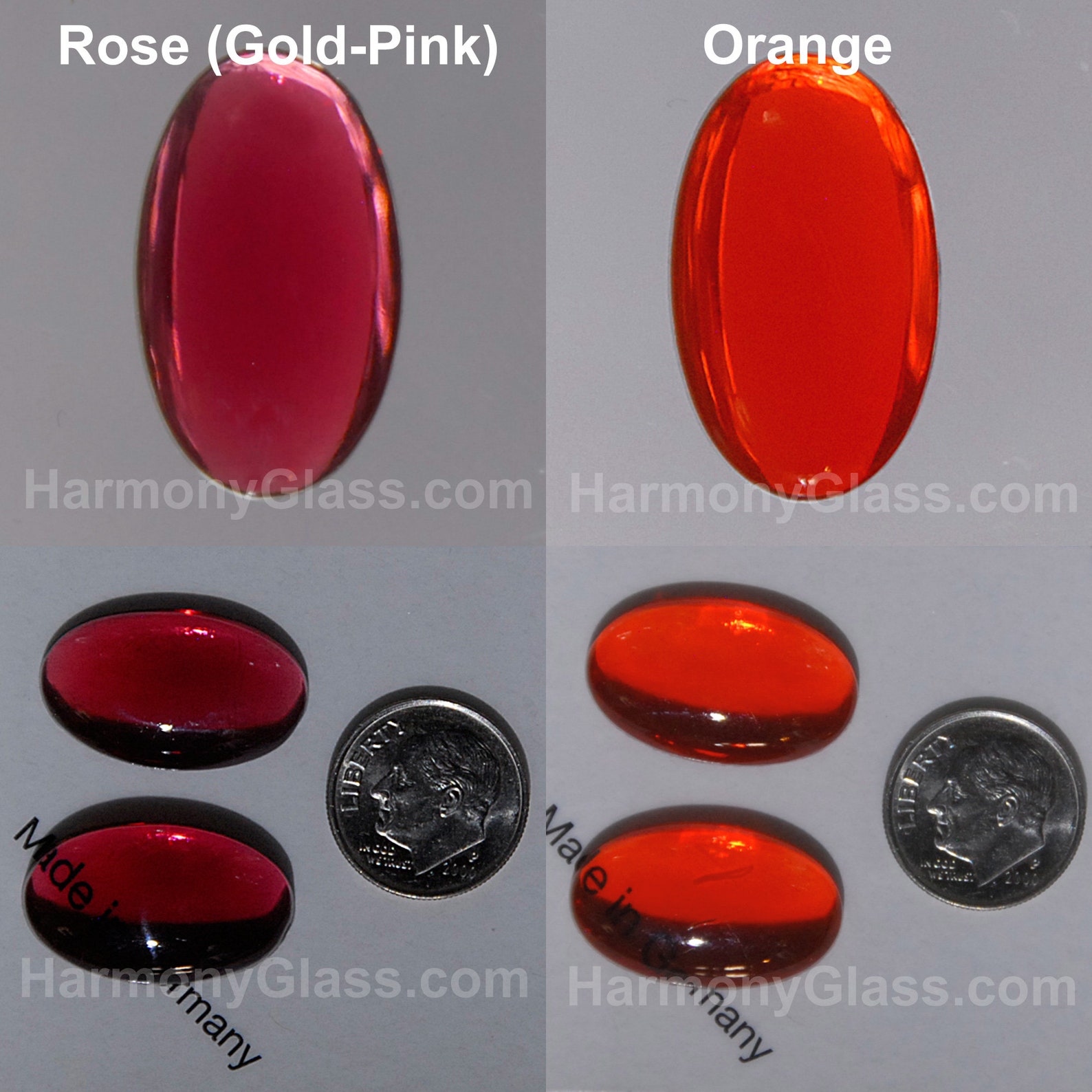 Set of 2 Smooth Oval Glass Jewels, 24mm X 14mm, 14 Color Choices - Etsy