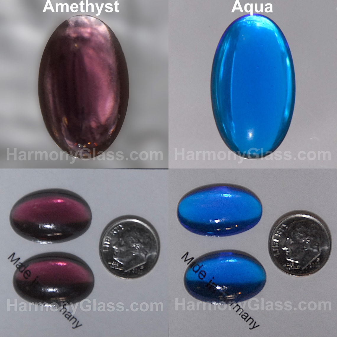 Set of 2 Smooth Oval Glass Jewels 24mm X 14mm 13 Color | Etsy