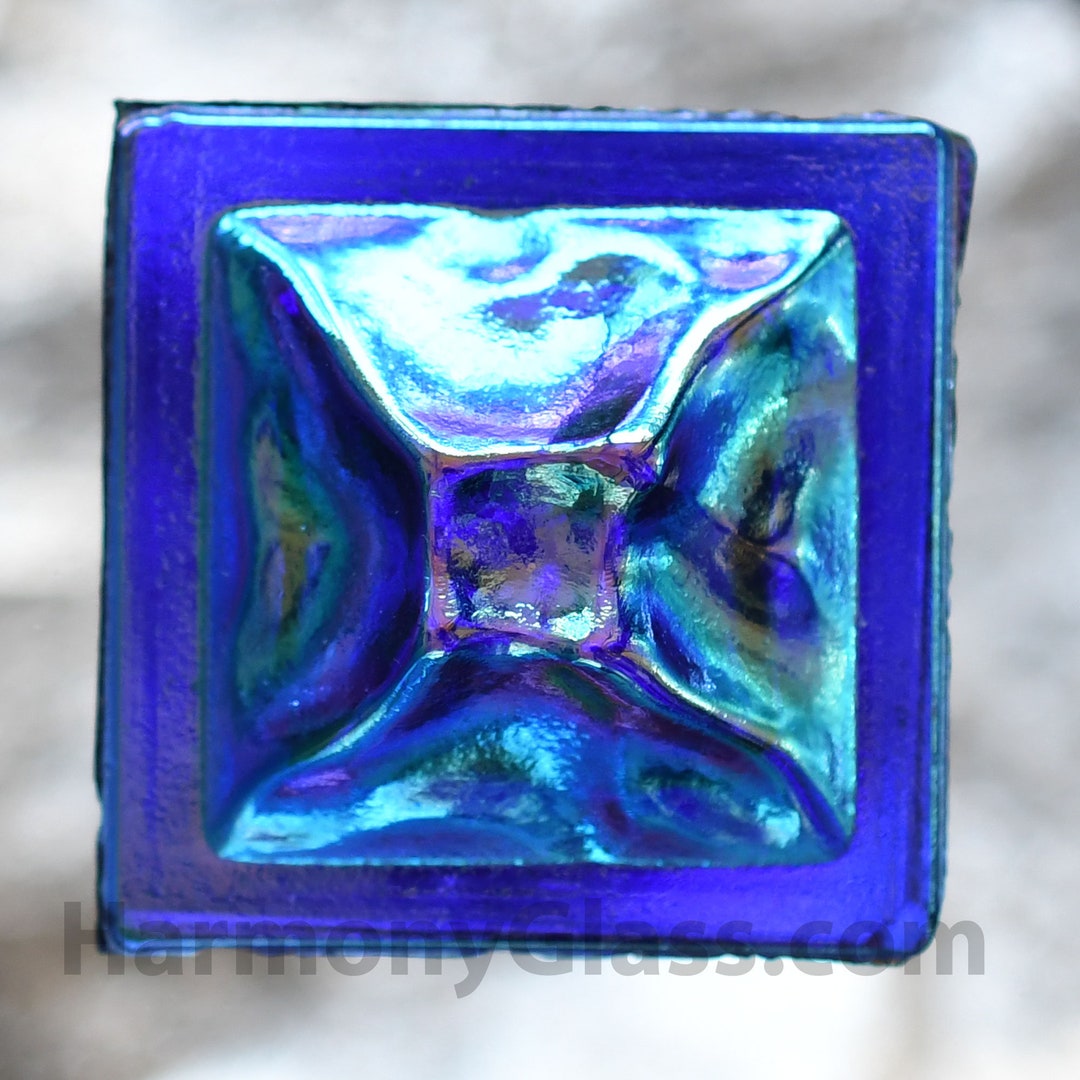 Pinchback Stained Glass Jewel 40mm, Sapphire Iridescent - Etsy