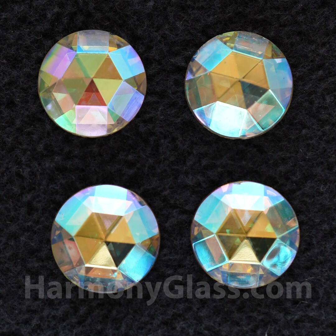 20mm Mirror-backed Iridescent Clear Glass Jewels, Set of 4 - Etsy