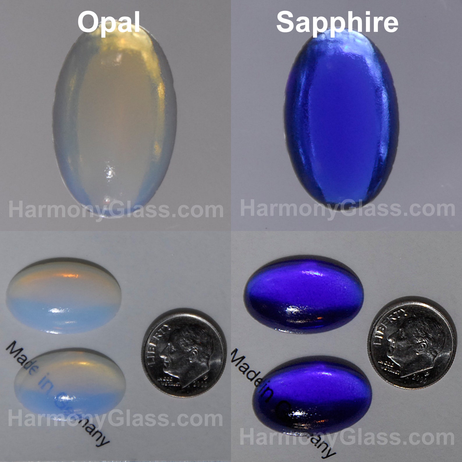 Set of 2 Smooth Oval Glass Jewels, 24mm X 14mm, 14 Color Choices - Etsy