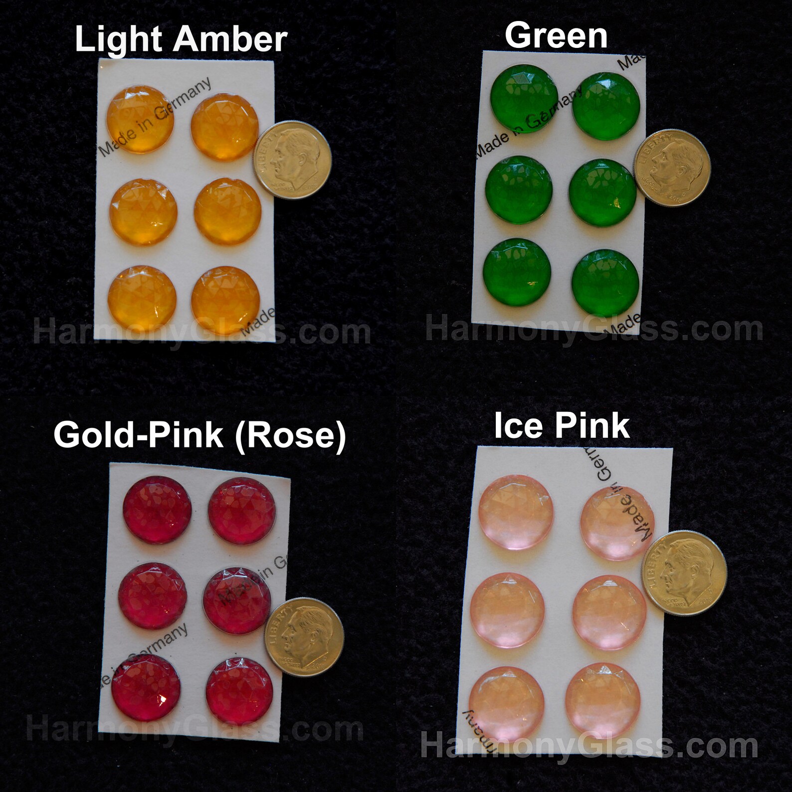 Glass Jewels, Set of 6 15mm Round Faceted, 23 Color Choices - Etsy