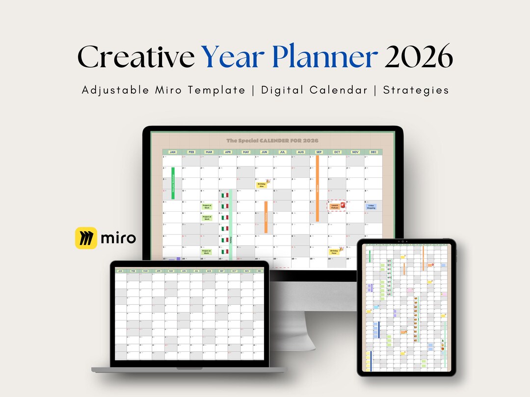 2026 Digital Year Planner – Editable Miro Template to Design Your Dream ...