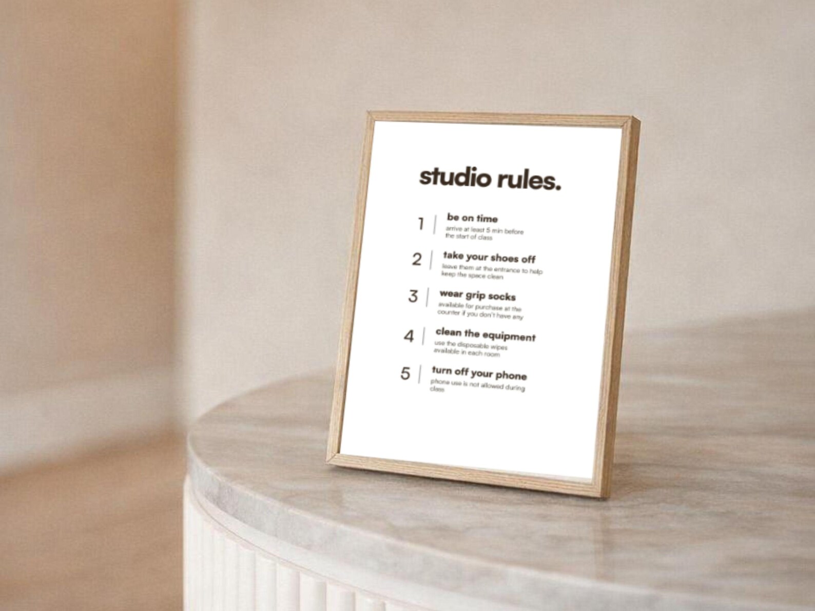 Pilates Studio Rules Sign | Elegant Gym Etiquette Poster (canva ...