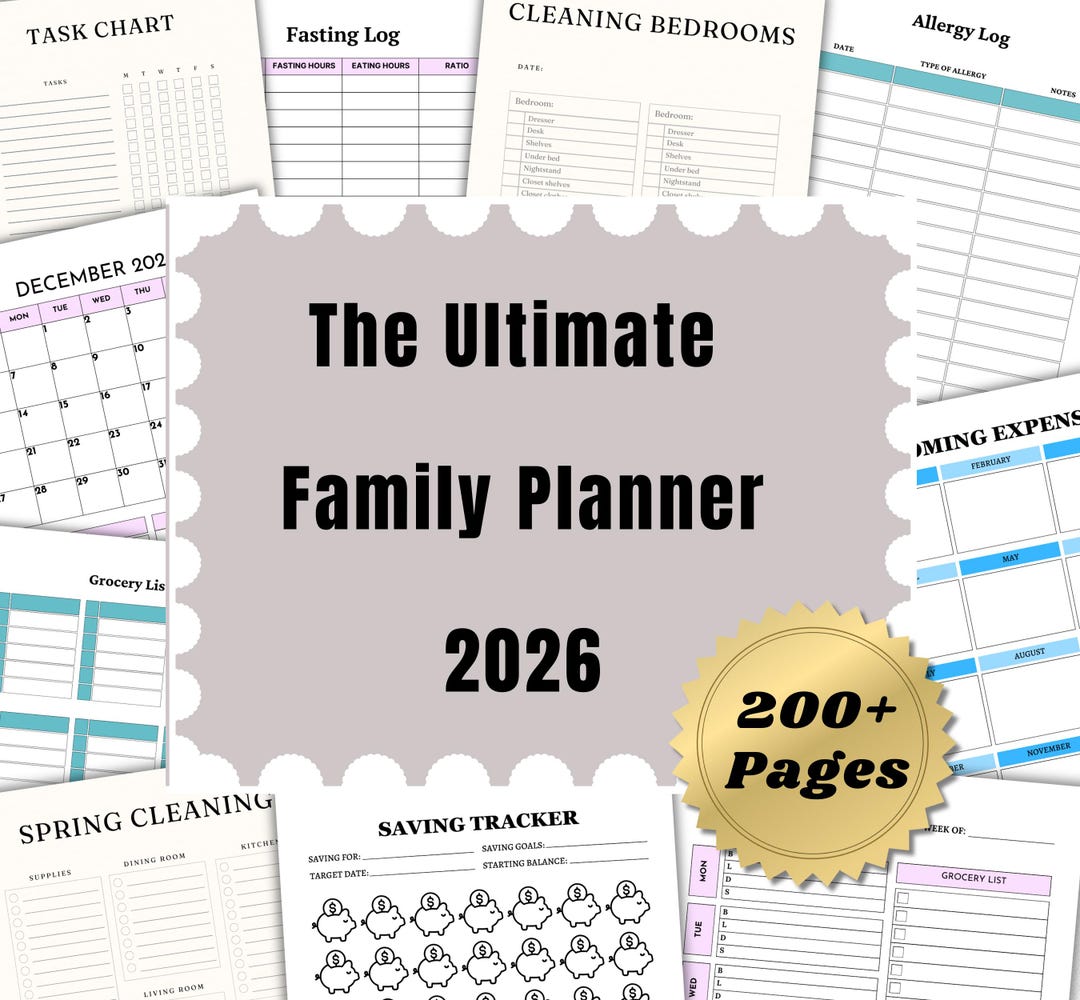 Ultimate Family Planner 2026, Household Binder, Budget, Cleaning ...
