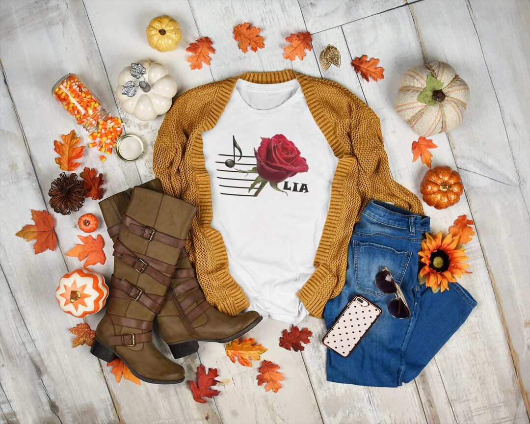 Rosalia Red Rose Music Notes T-shirt | Singer Rebus Tee - Etsy