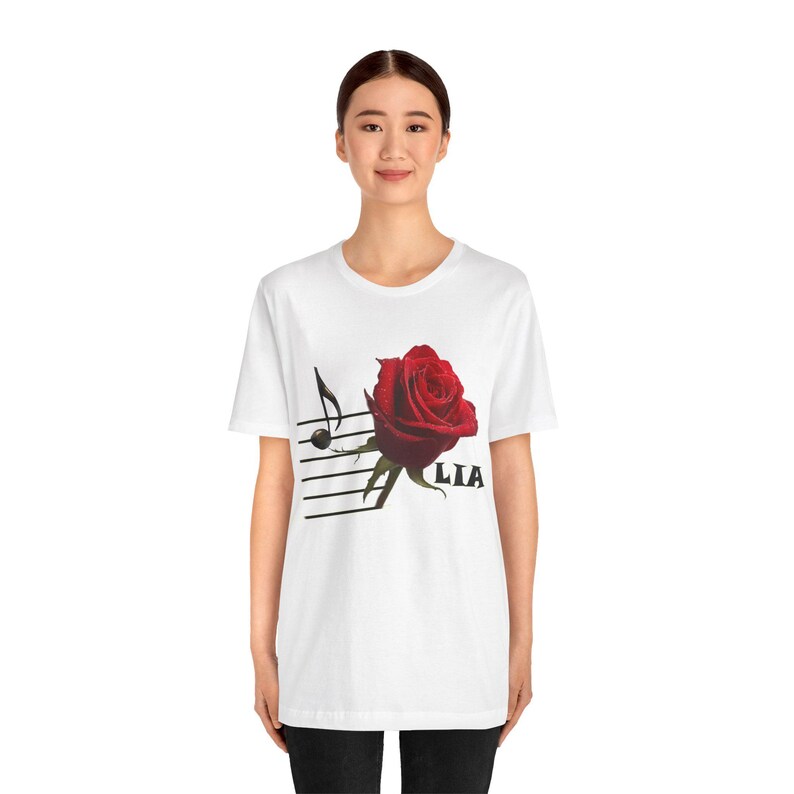Rosalia Rebus | Red Rose Music Notes T-shirt - Etsy