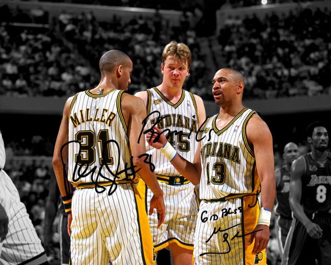 Reggie Miller, Mark Jackson, Rik Smits Indiana Pacers Autographed Photo ...