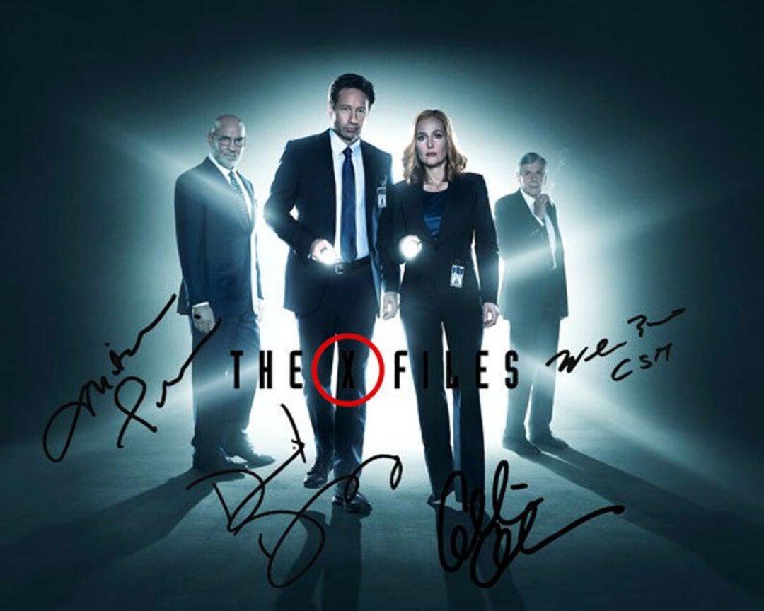 The X-files Cast Autograph Poster, Sci-fi TV Show Memorabilia Print ...