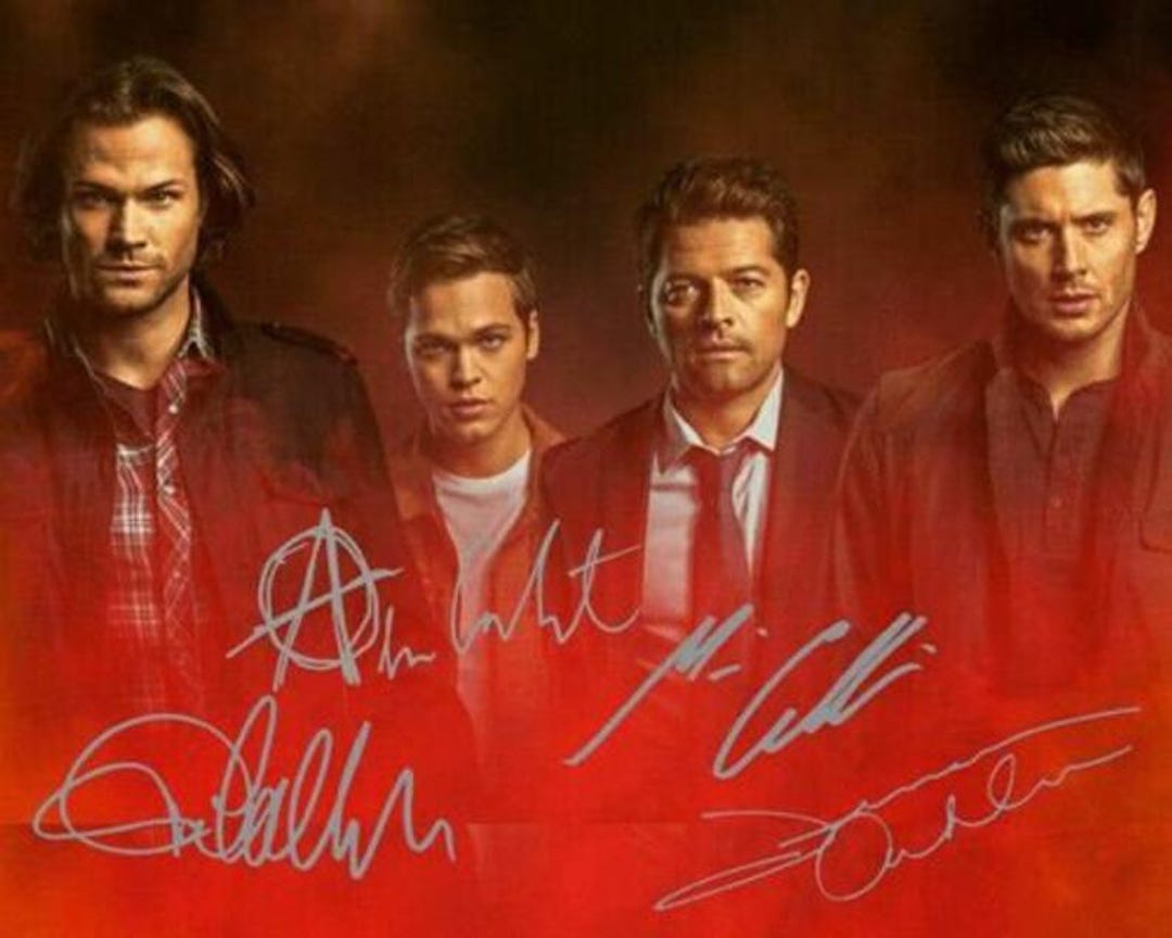 Supernatural Cast Autograph Photo, Winchester Brothers, SPN Family Gift ...