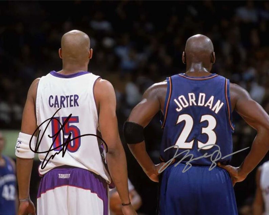 Vince Carter Michael Jordan Back to Back Poster, Nba Legends Signed ...
