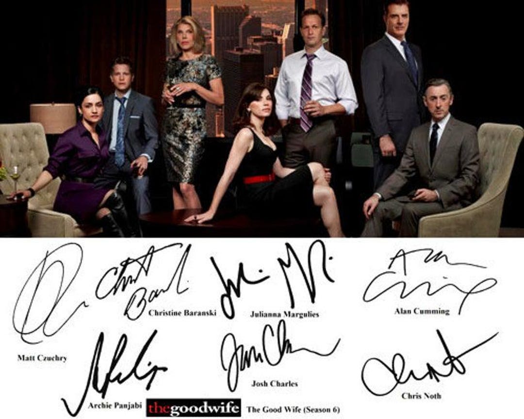 The Good Wife TV Show Poster, Cast Autograph Print, Legal Drama Fan ...