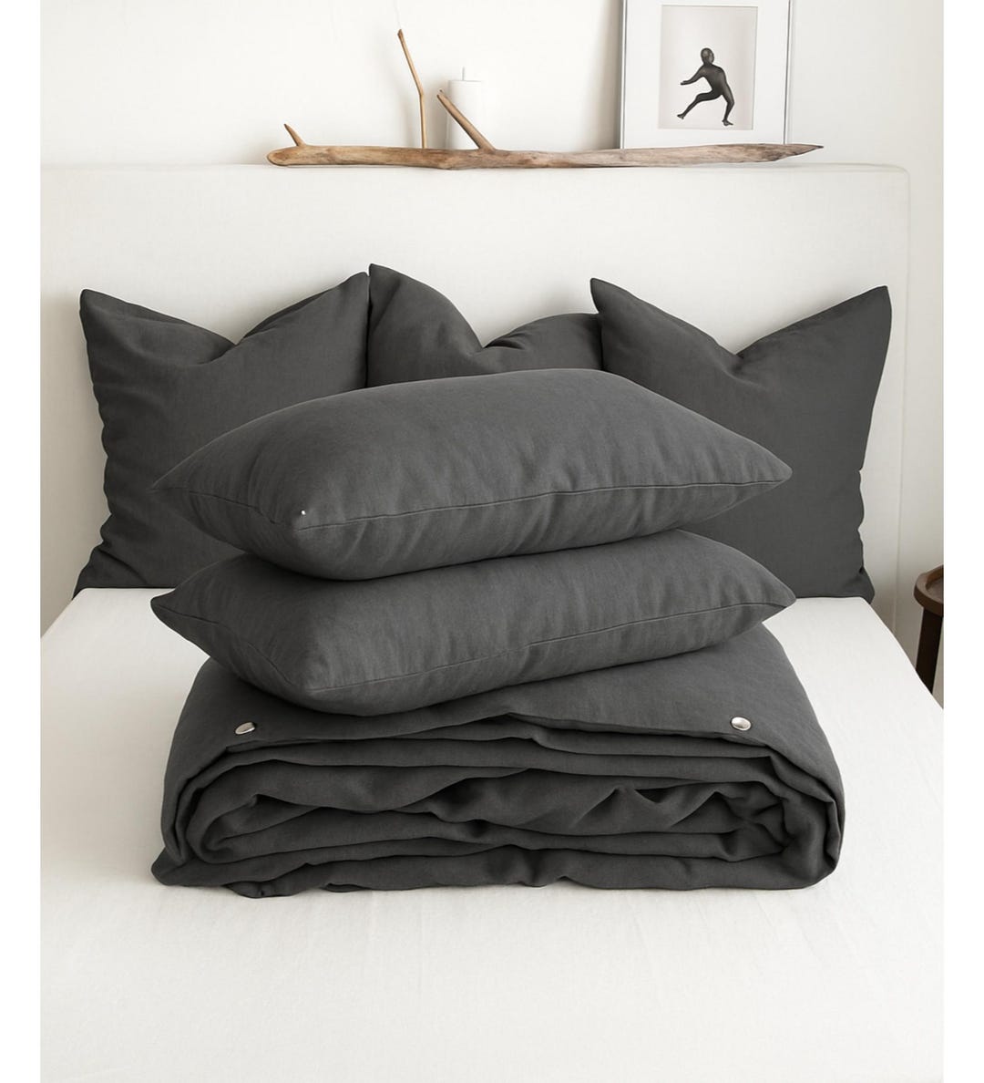 Comforter Cover Set in Various Color. 3pcs Natural French Flax 100% ...