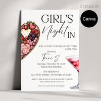Girls Night Invitation | Charcuterie Board | Girls Night in Digital ...