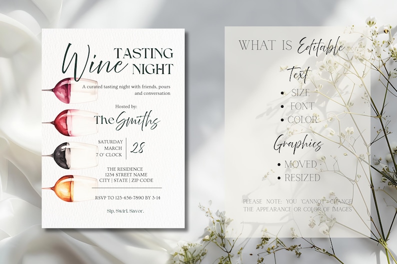Girls Night | Wine Tasting Invite | Girls Night | Dinner Party ...