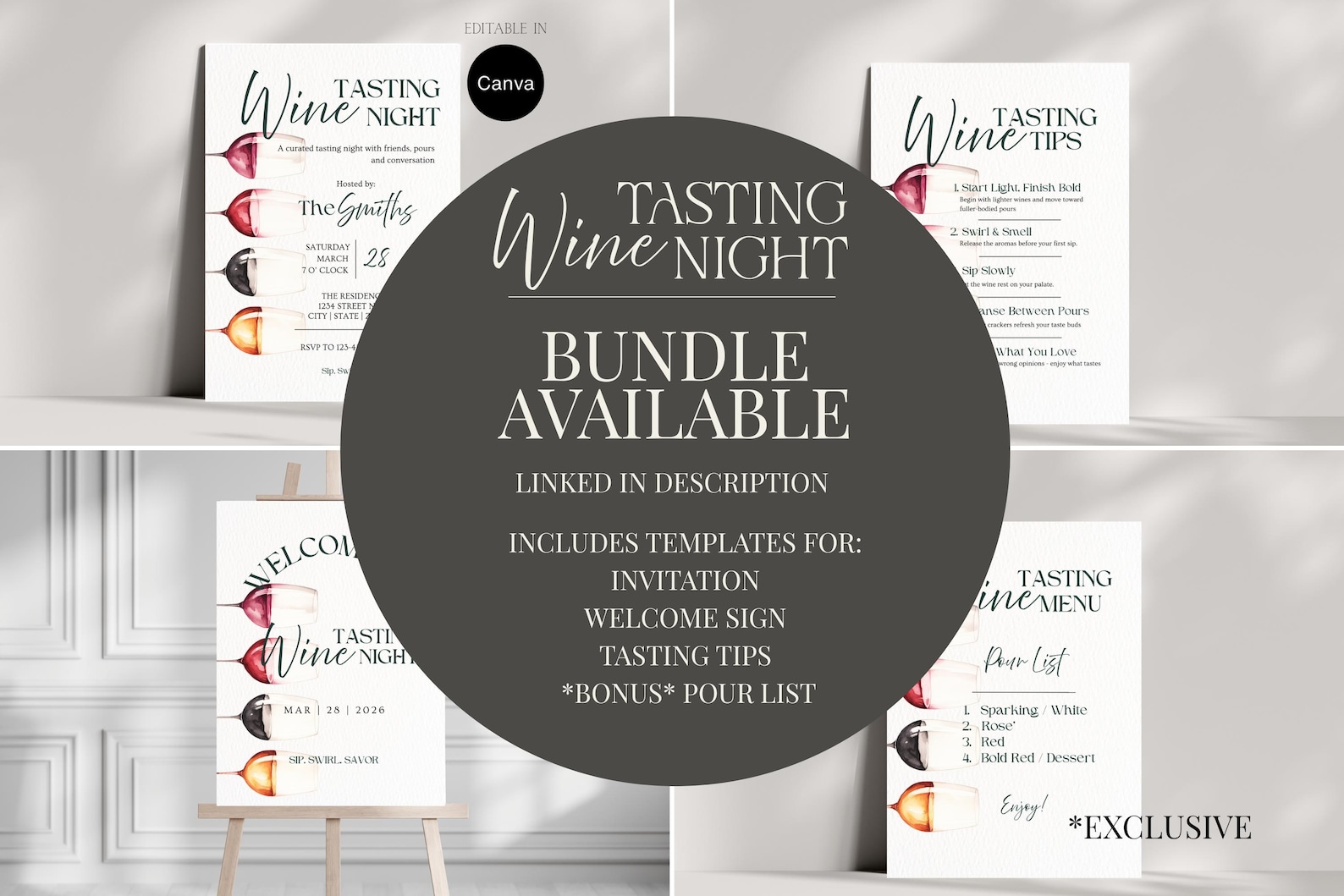 Girls Night | Wine Tasting Invite | Girls Night | Dinner Party ...