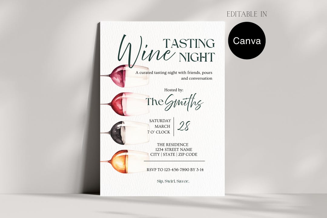 Girls Night | Wine Tasting Invite | Girls Night | Dinner Party ...