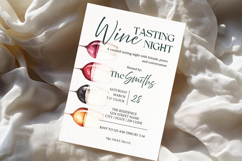 Girls Night | Wine Tasting Invite | Girls Night | Dinner Party ...