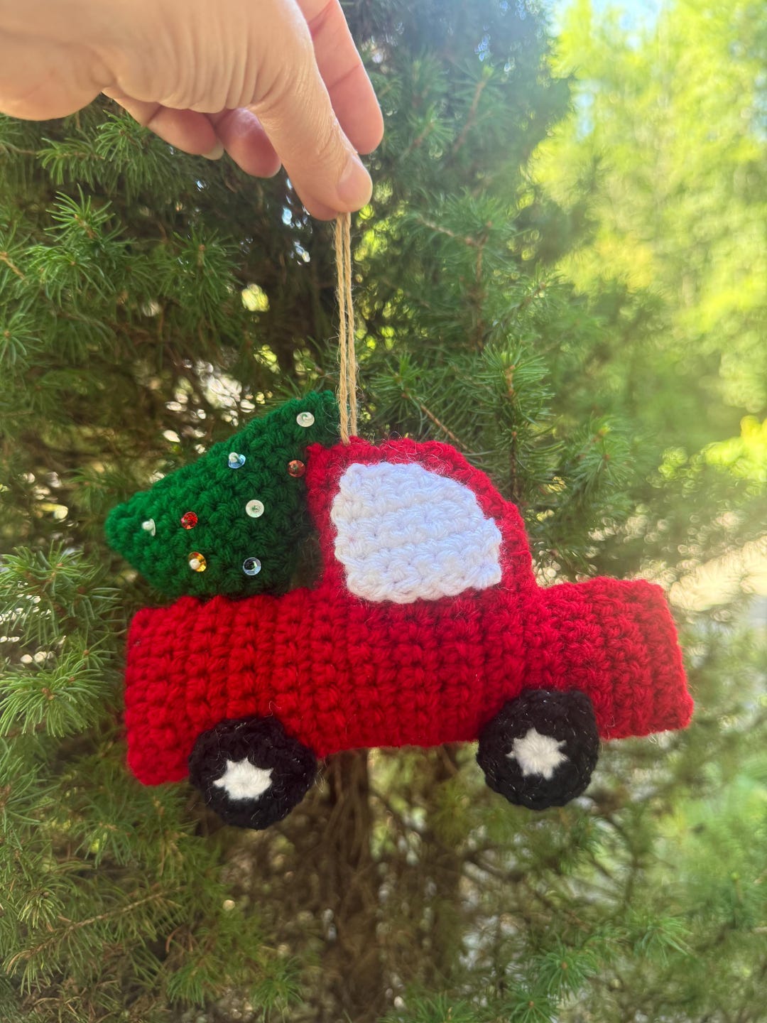 PDF Crochet Red Truck Christmas Ornament, Red Truck Pattern, PDF ...