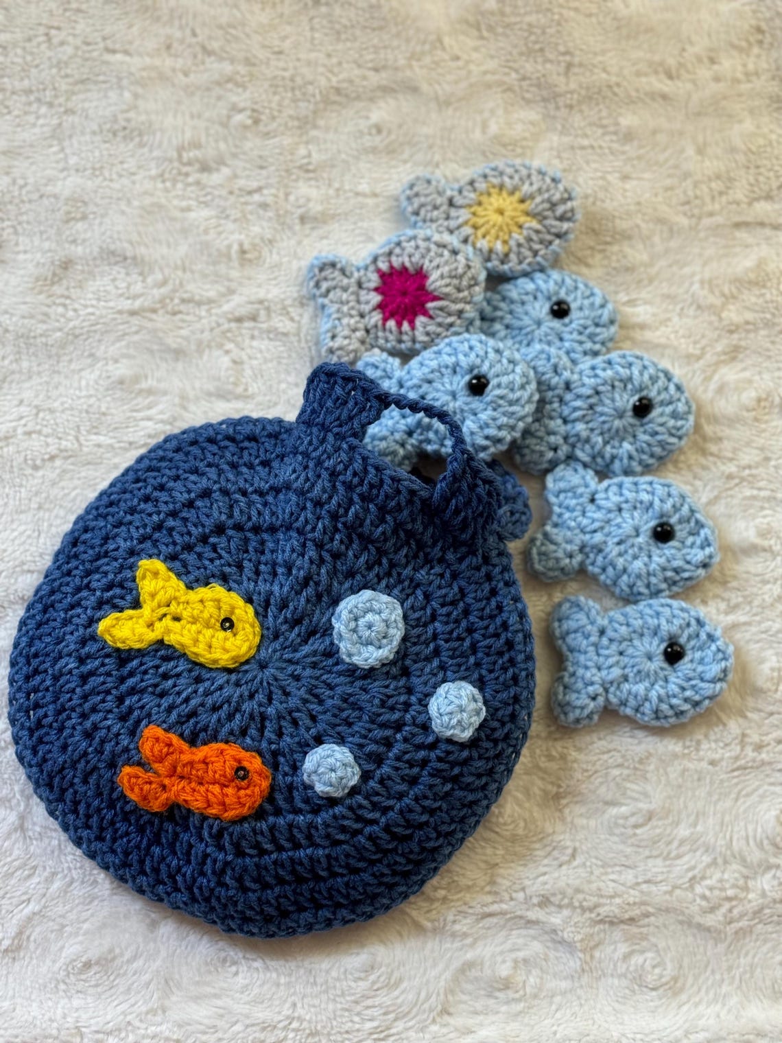 Crochet Fish Memory Game Pattern, PDF Game Pattern, Crochet Memory Game ...