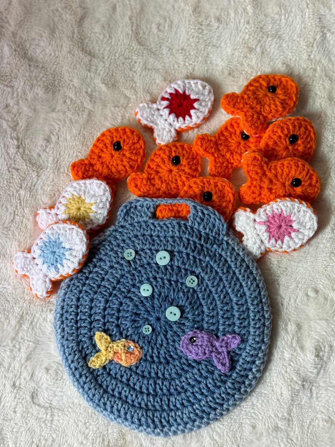 Crochet Fish Memory Game Pattern, PDF Game Pattern, Crochet Memory Game ...