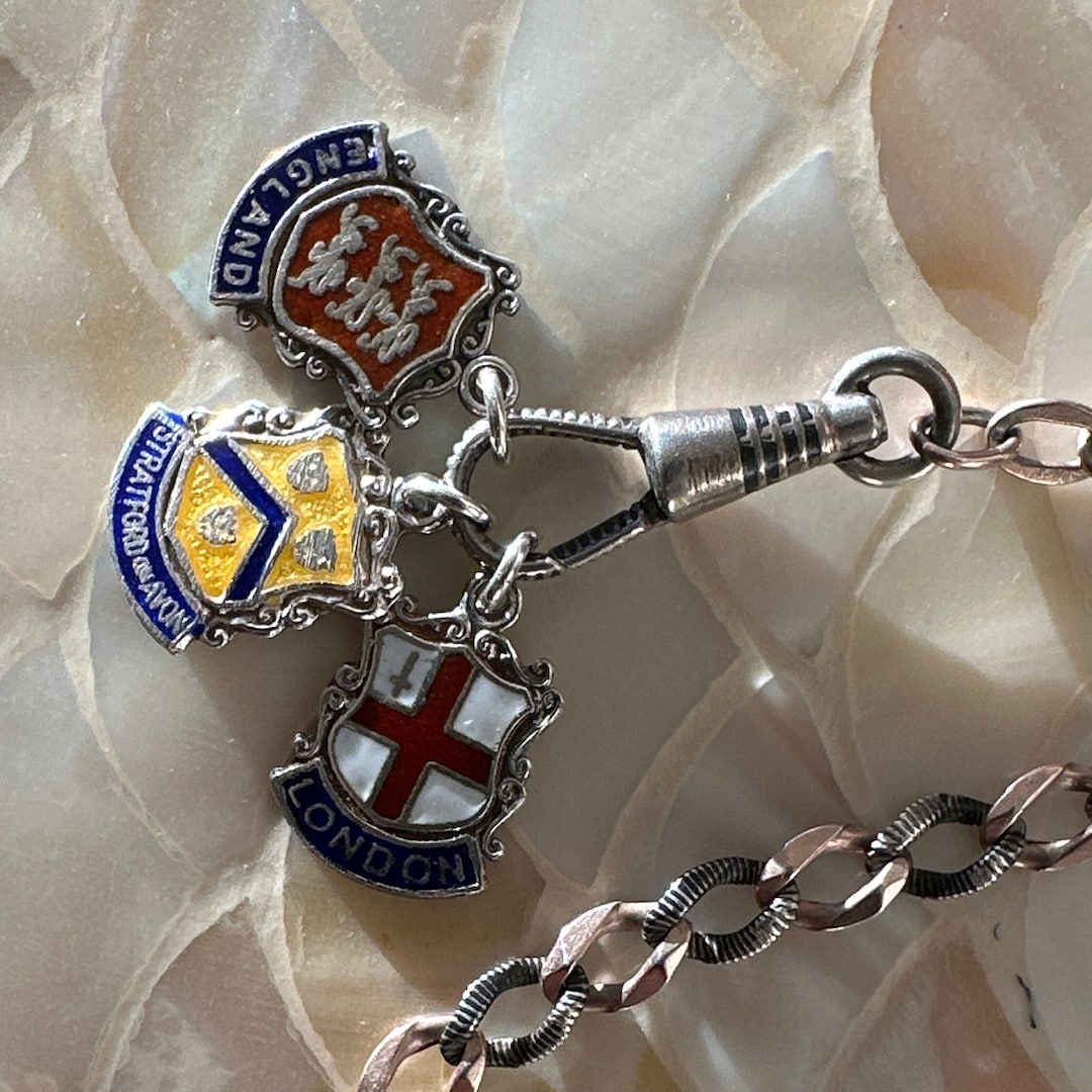 Vintage Travel Shield CHARMS - England - LONDON - Stratford - Sterling ...