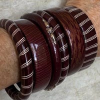1970s Wood & Metal Bangle - Etsy