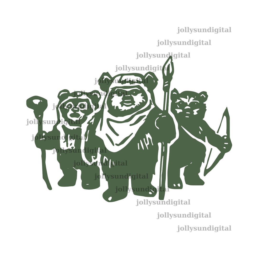 Ewok PNG, Star Wars Clipart, Galactic Forest Bears Digital Download ...