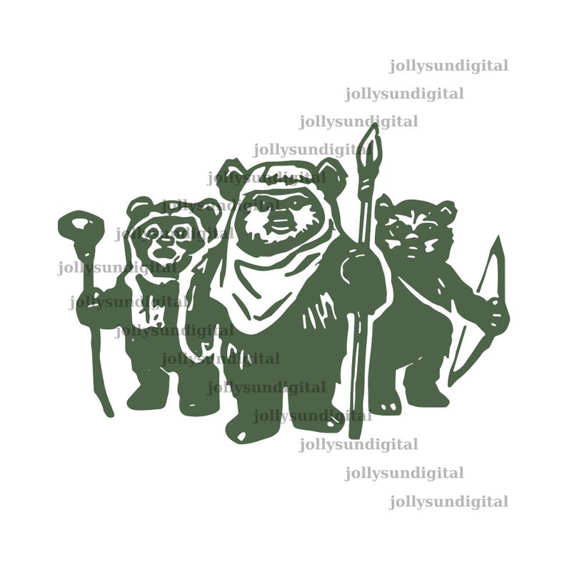 Ewok PNG, Star Wars Clipart, Galactic Forest Bears Digital Download ...