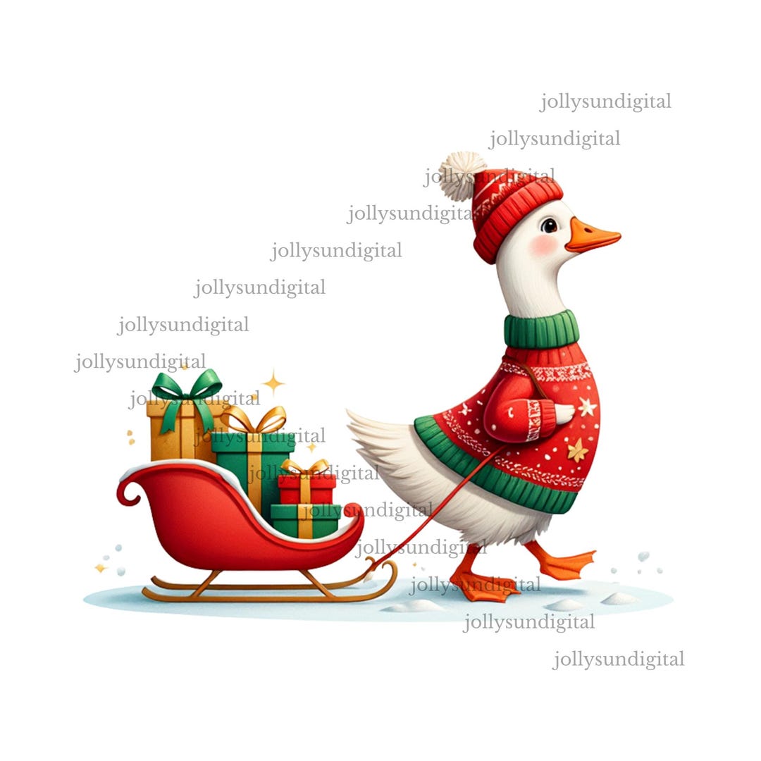 Duck Christmas PNG: Holiday Clipart for Cricut, Sublimation - Etsy