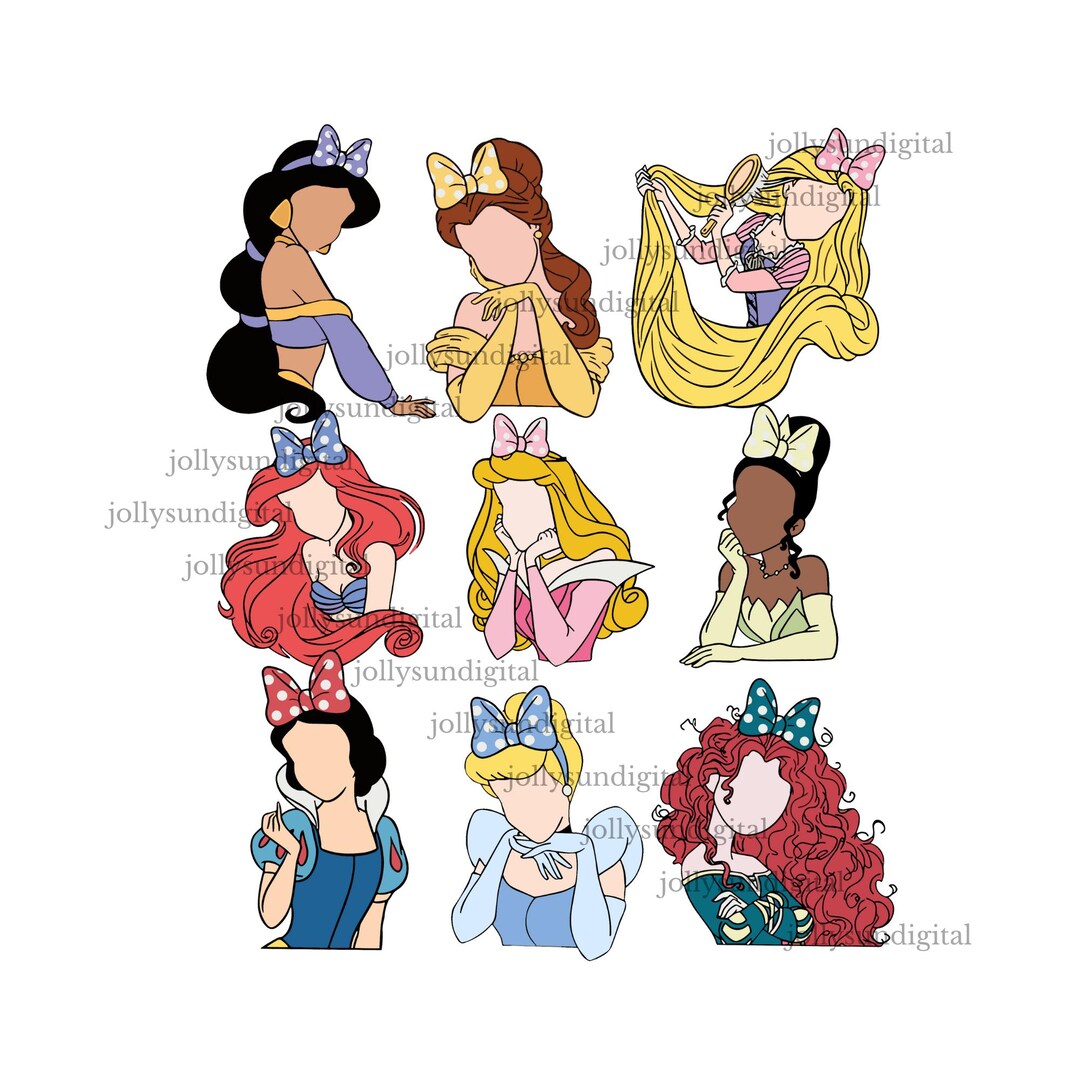 Princess, Silhouettes, Colour, Faceless, Outlines, Mermaid, Queen, Png ...