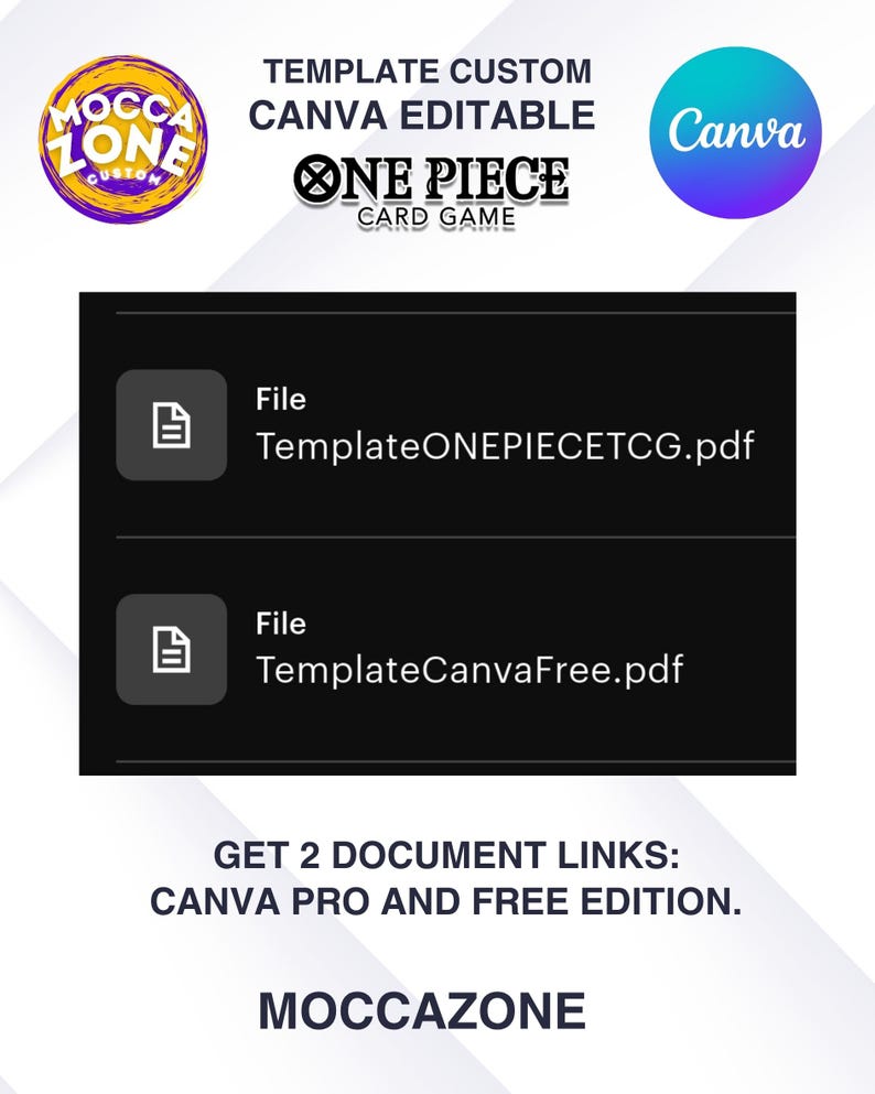Bundle One Piece Template Card, Editable Canva Design (digital Download ...
