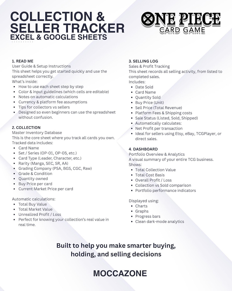 Excel One Piece TCG Collector / Seller Tracker Pro Edition - Google ...