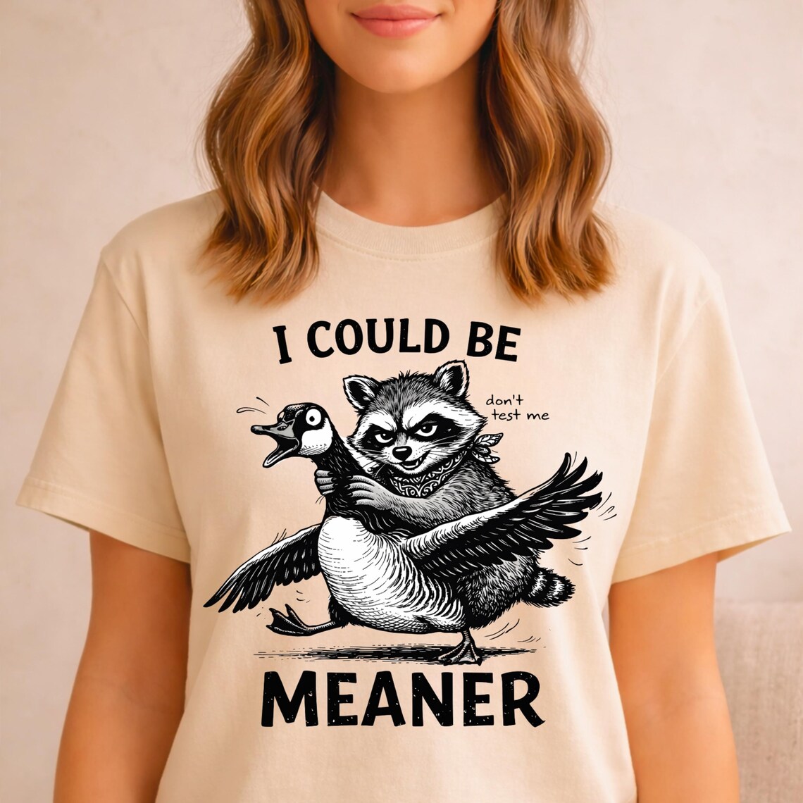 I Could Be Meaner Printable PNG SVG Projects | Funny Raccoon Goose ...