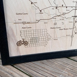 Central Iowa Bike Trails Map - Laser Engraved Wall Hanging - Etsy