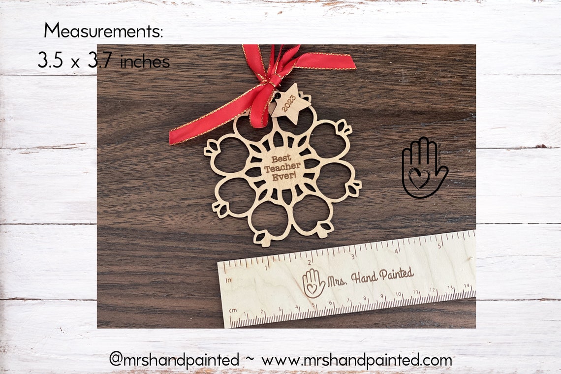 Laser Cut File - Apple Snowflake Ornament - Teacher Gift - Digital ...