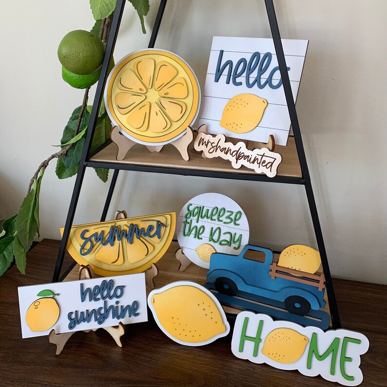 Laser Cut File - Summer Lemon Tiered Tray Pieces - Digital Download SVG ...