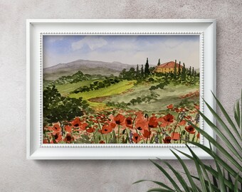 Tuscan Watercolor | Etsy