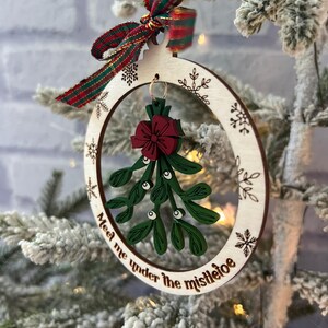Laser Cut Wood Mistletoe Ornament - Etsy