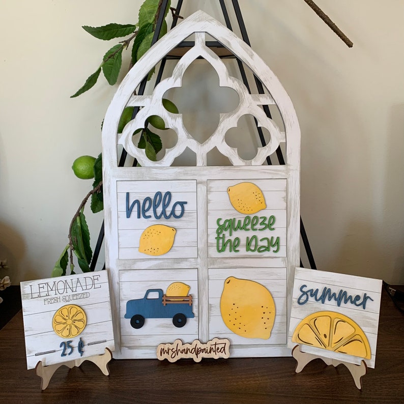 Laser Cut File Summer Lemon Interchangeable Signs Digital | Etsy