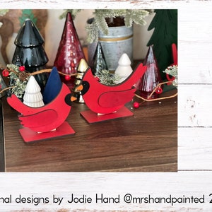 Digital Cut File Laser Cut Standup Cardinals With Slotted Bases .svg ...