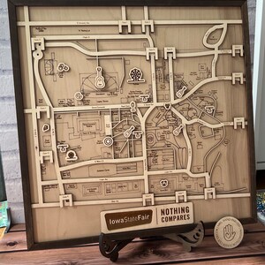 Iowa State Fairgrounds Map Layered Wood Sign - Laser Cut & Engraved - Etsy