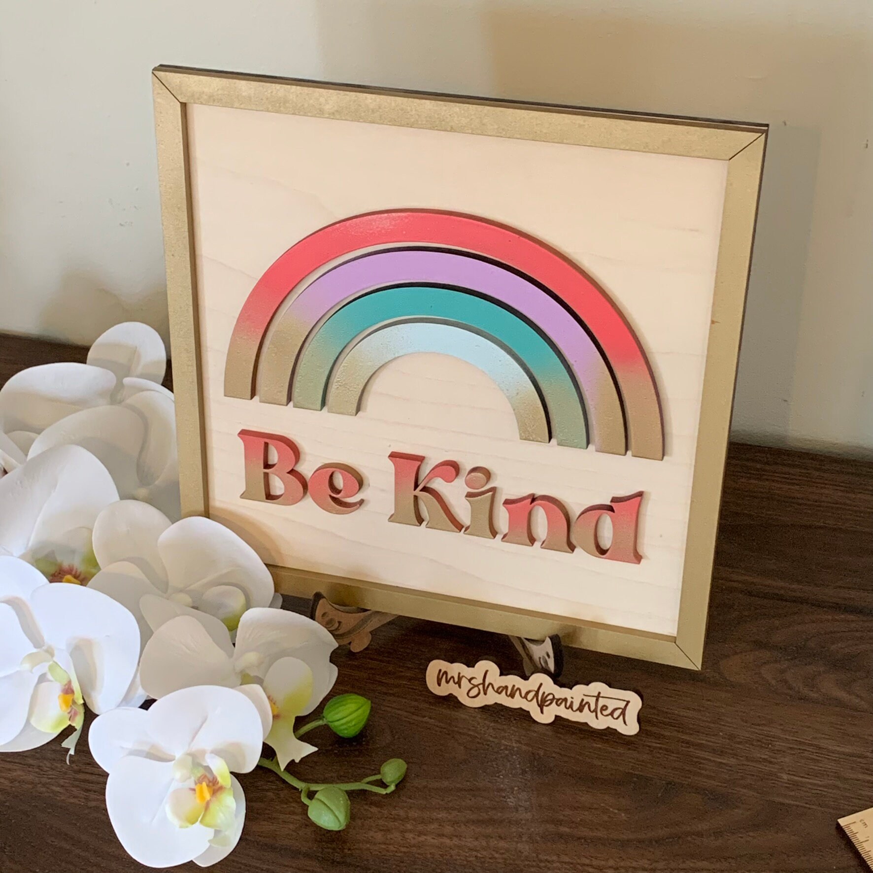 Digital Laser Cut File - Boho Rainbow "be Kind" Sign - Digital Download ...