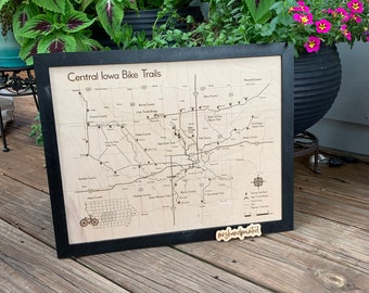 High Trestle Trail Iowa Bike Trail Map Laser Engraved Wall - Etsy