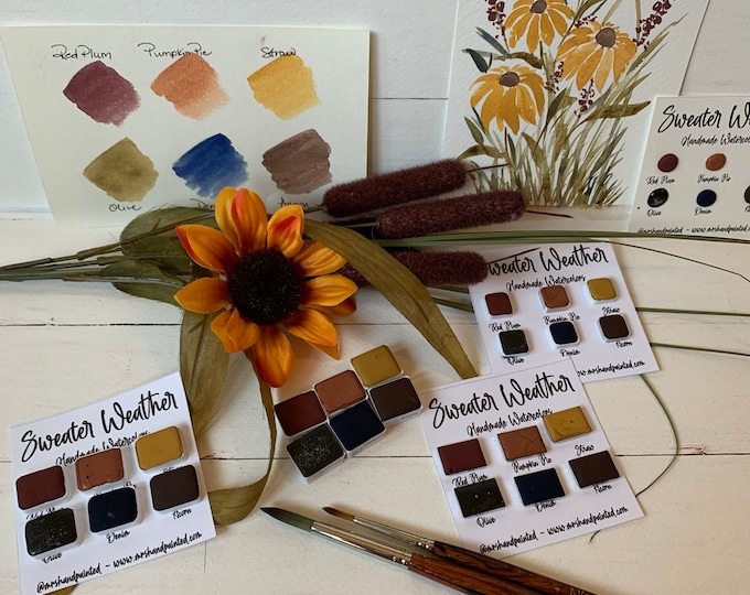 Handmade Watercolor Paints - SWEATER WEATHER - Set of 6 Matte ...