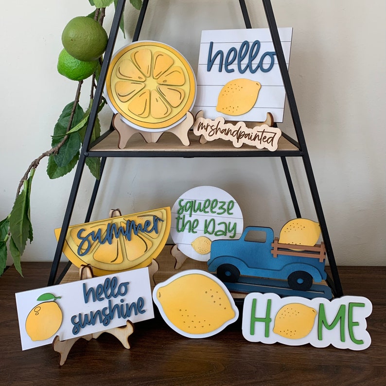Laser Cut File - Summer Lemon Tiered Tray Pieces - Digital Download SVG ...