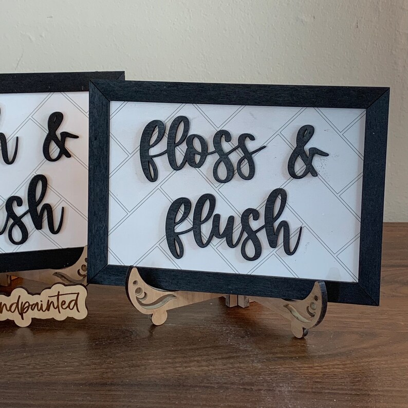 Digital Laser Cut File Bathroom Signs Brush and Wash - Etsy